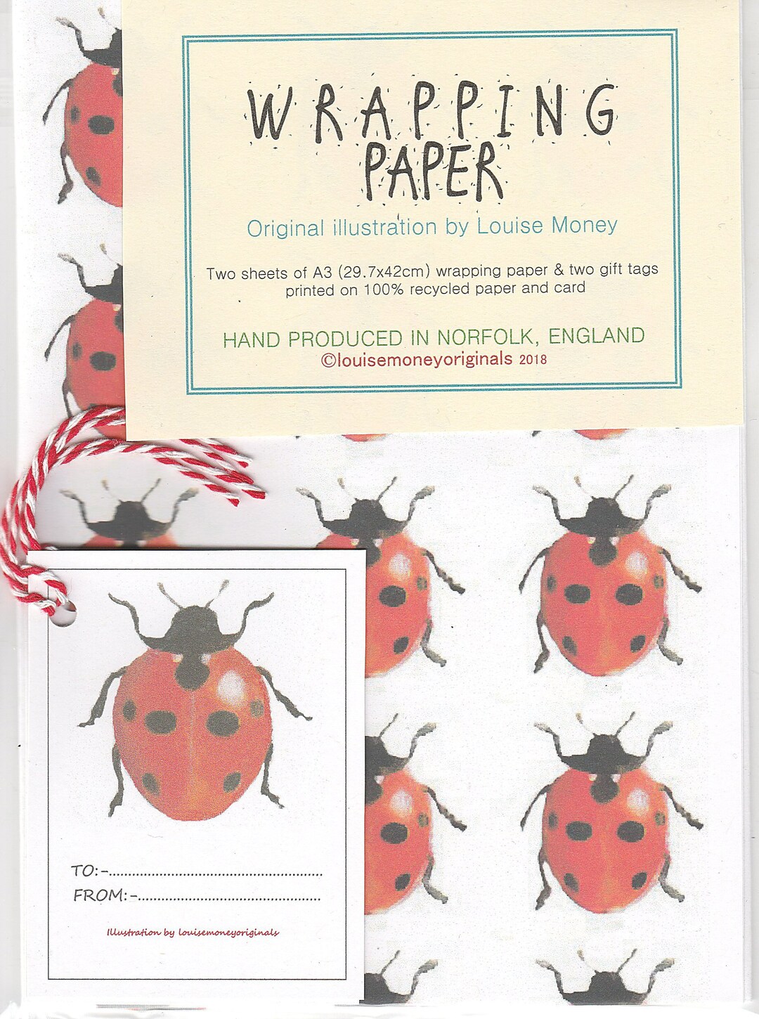 Ladybird Wrapping Paper. Wrapping Paper With a Ladybird. Original ...
