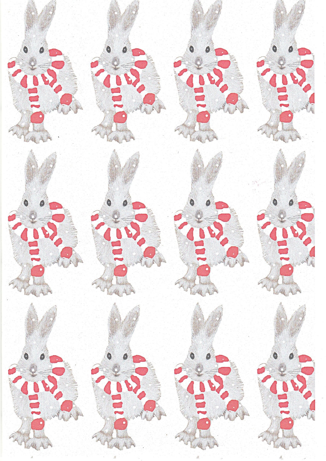 Bunny Christmas Wrapping Paper. Rabbit Wrapping Paper. Bunny Gift Wrap ...