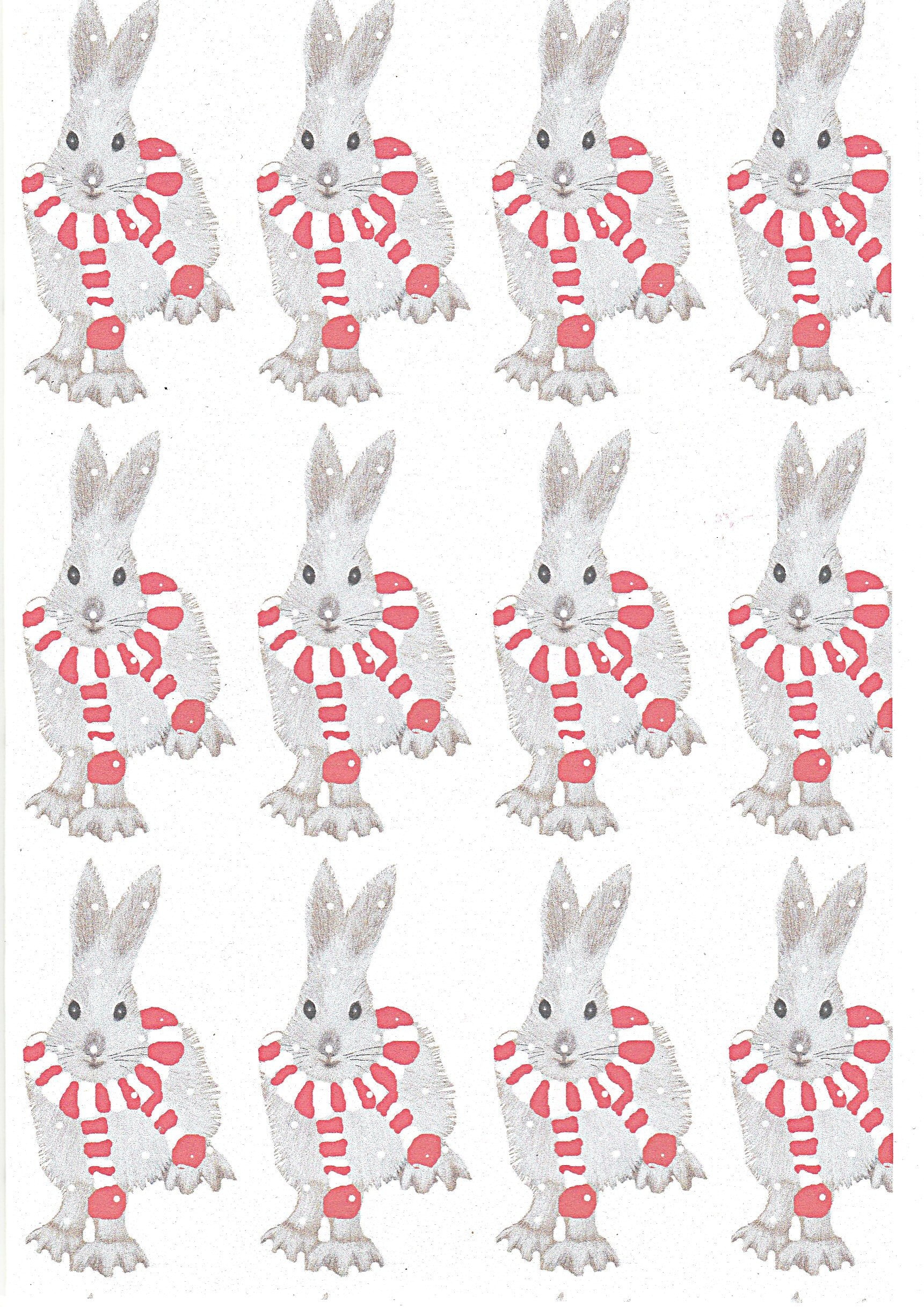 Bunny Christmas Wrapping Paper. Rabbit Wrapping Paper. Bunny Gift Wrap ...