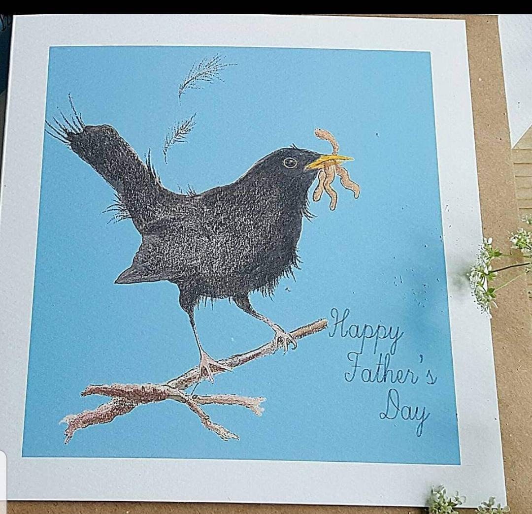 Father's Day card. Funny card. blackbird funny card. Bird | Etsy