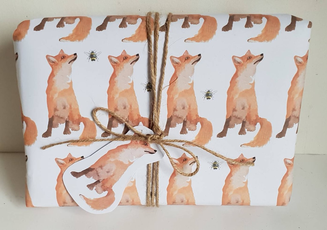 Fox Wrapping Paper. Wrapping Paper With a Fox. Original Artwork. Fox ...