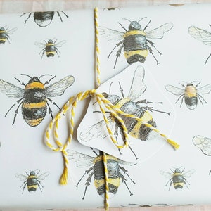 Bee Wrapping Paper. Mixed Bee Wrapping Paper. Bee Gift Wrap. | Etsy