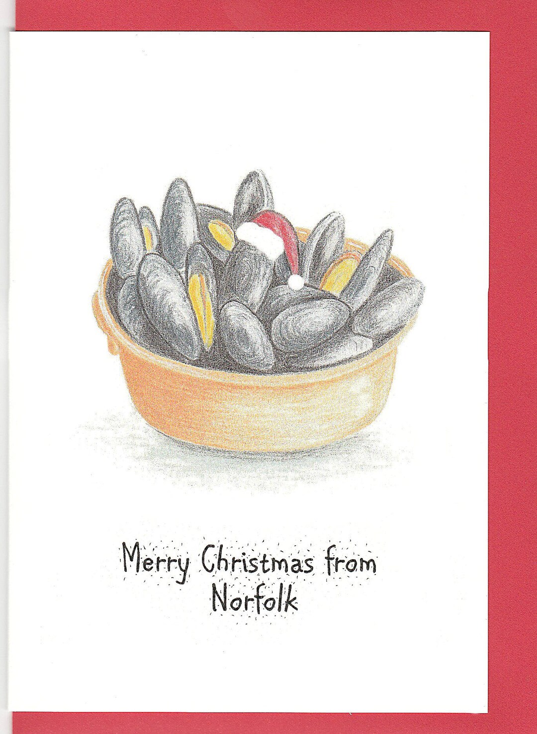 Mussel Christmas Card. Funny Christmas Card. Card With Mussels. Norfolk ...