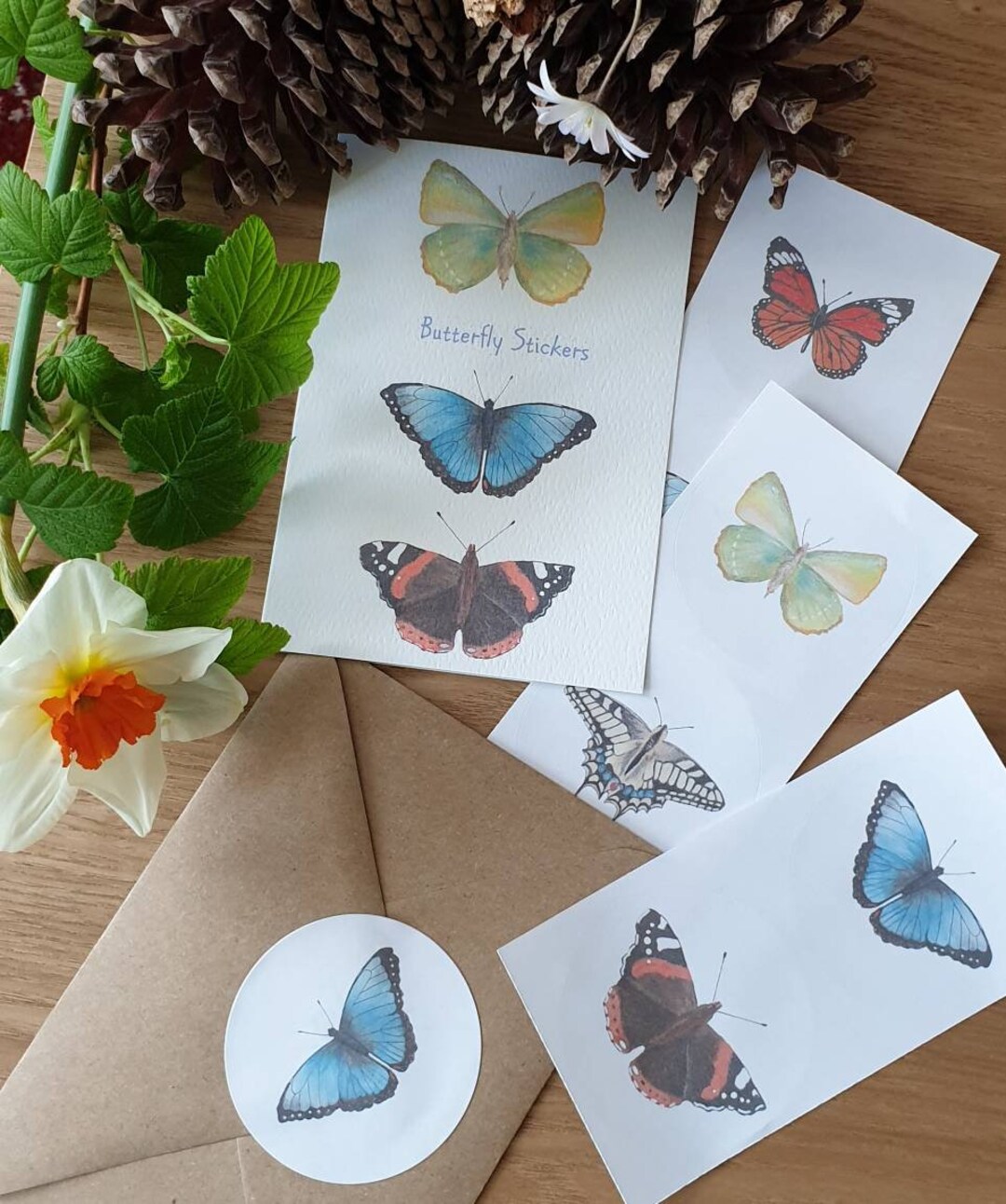 Butterfly Stickers. Six Butterfly Stickers. Red Admiral Sticker. Morpho ...