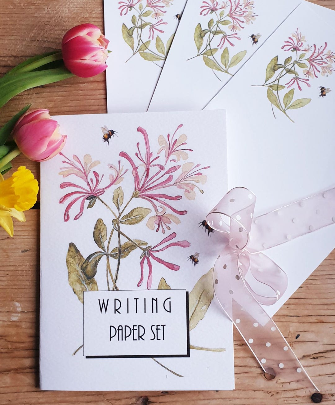 Writing Paper Set. With Honeysuckle. Luxury Writing Paper. Mother's Day ...