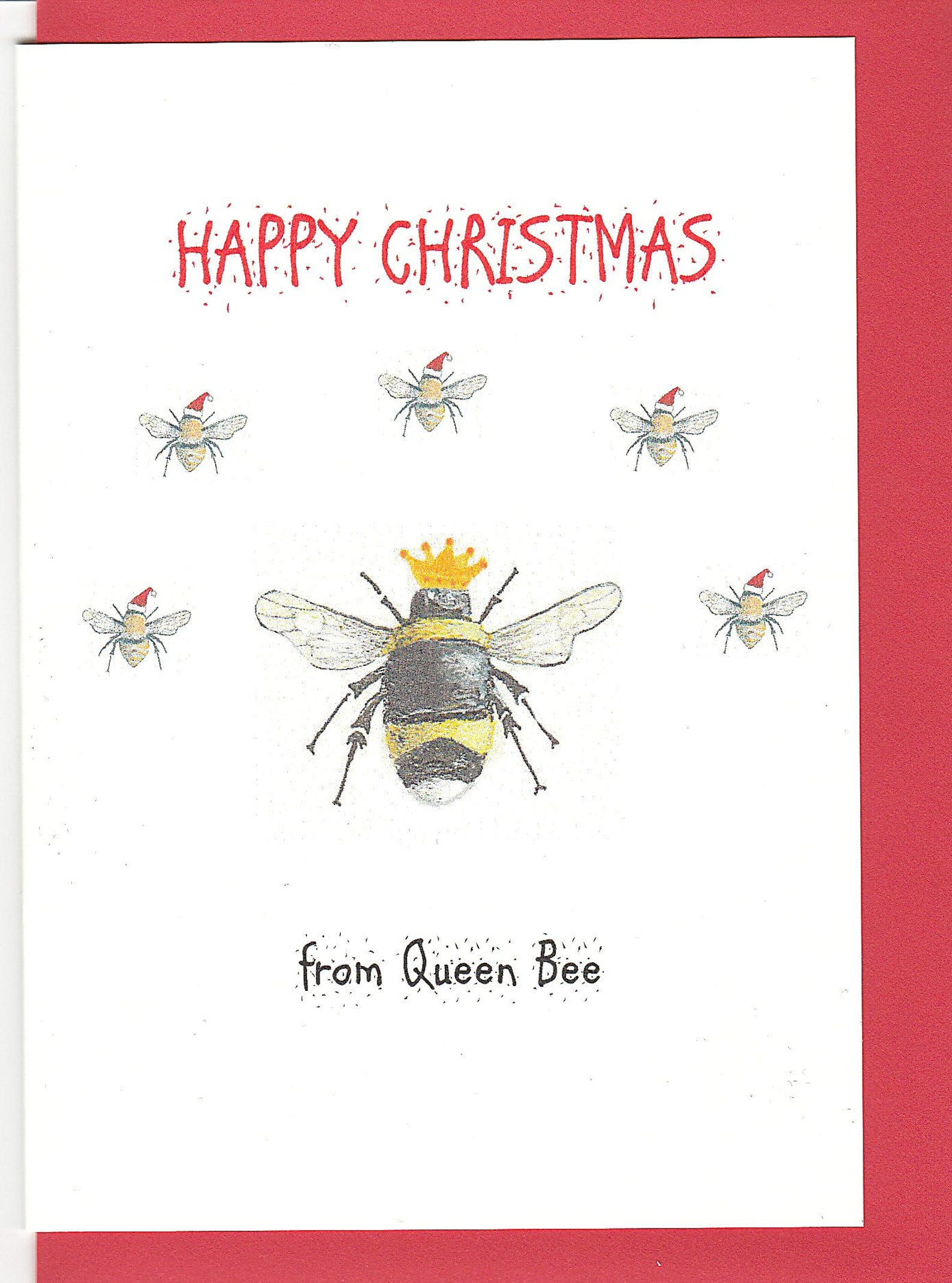 Bee Christmas Card. Queen Bee Card. Christmas Card With a - Etsy