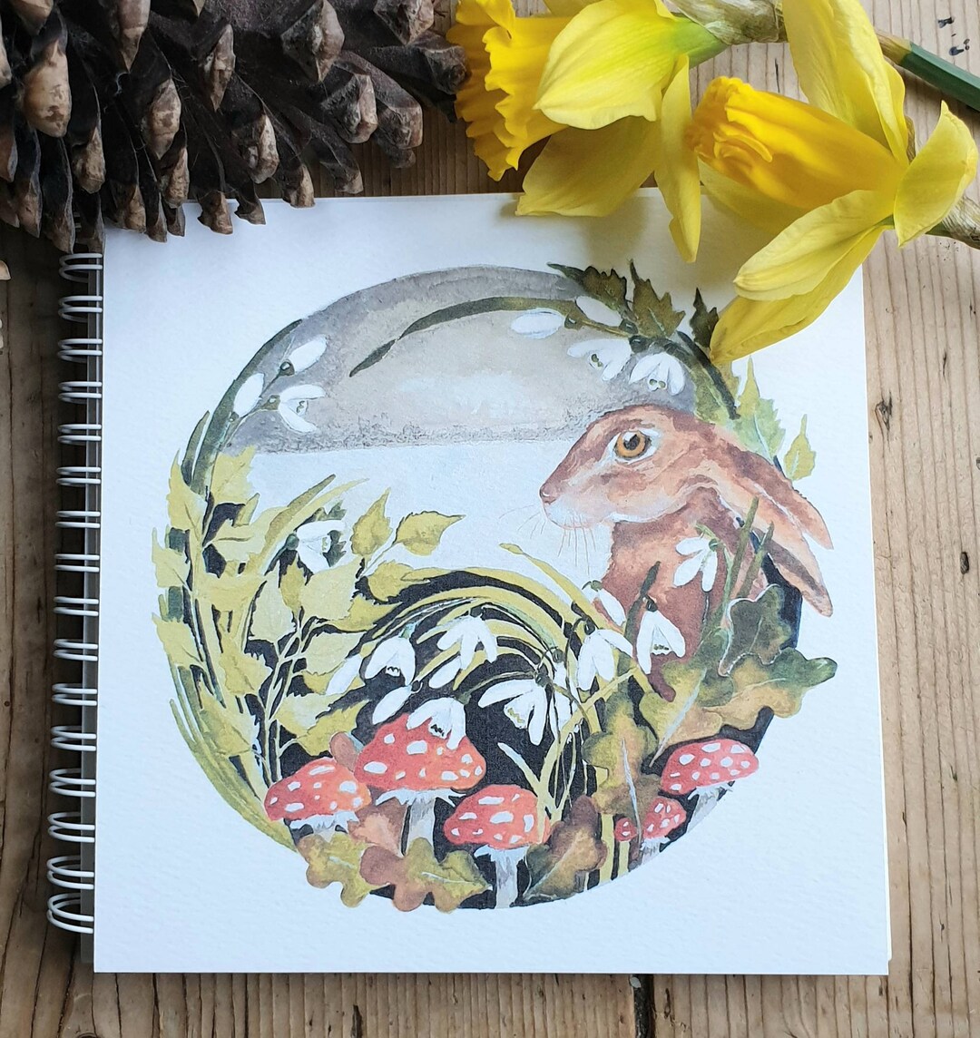 Hare Notebook. Hare Journal. Hand Made. Originally Hand Painted ...