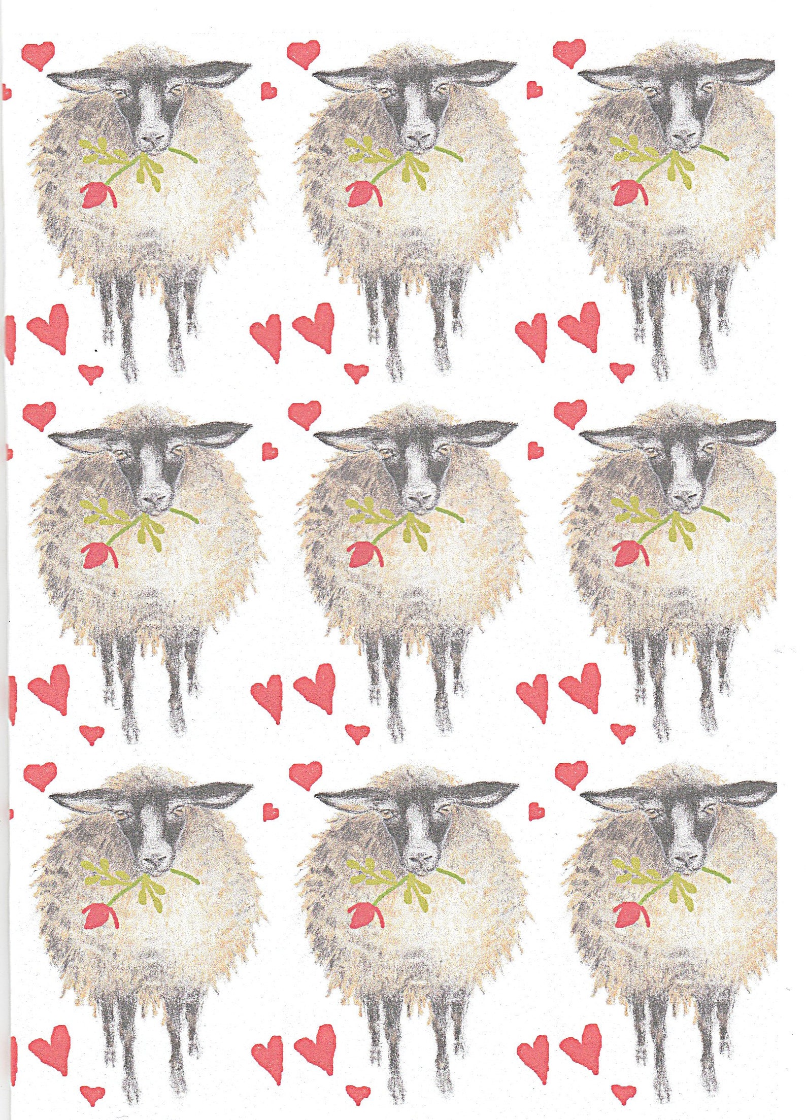 Sheep Romantic Wrapping Paper. Sheep Gift Wrap. Sheep Romantic | Etsy