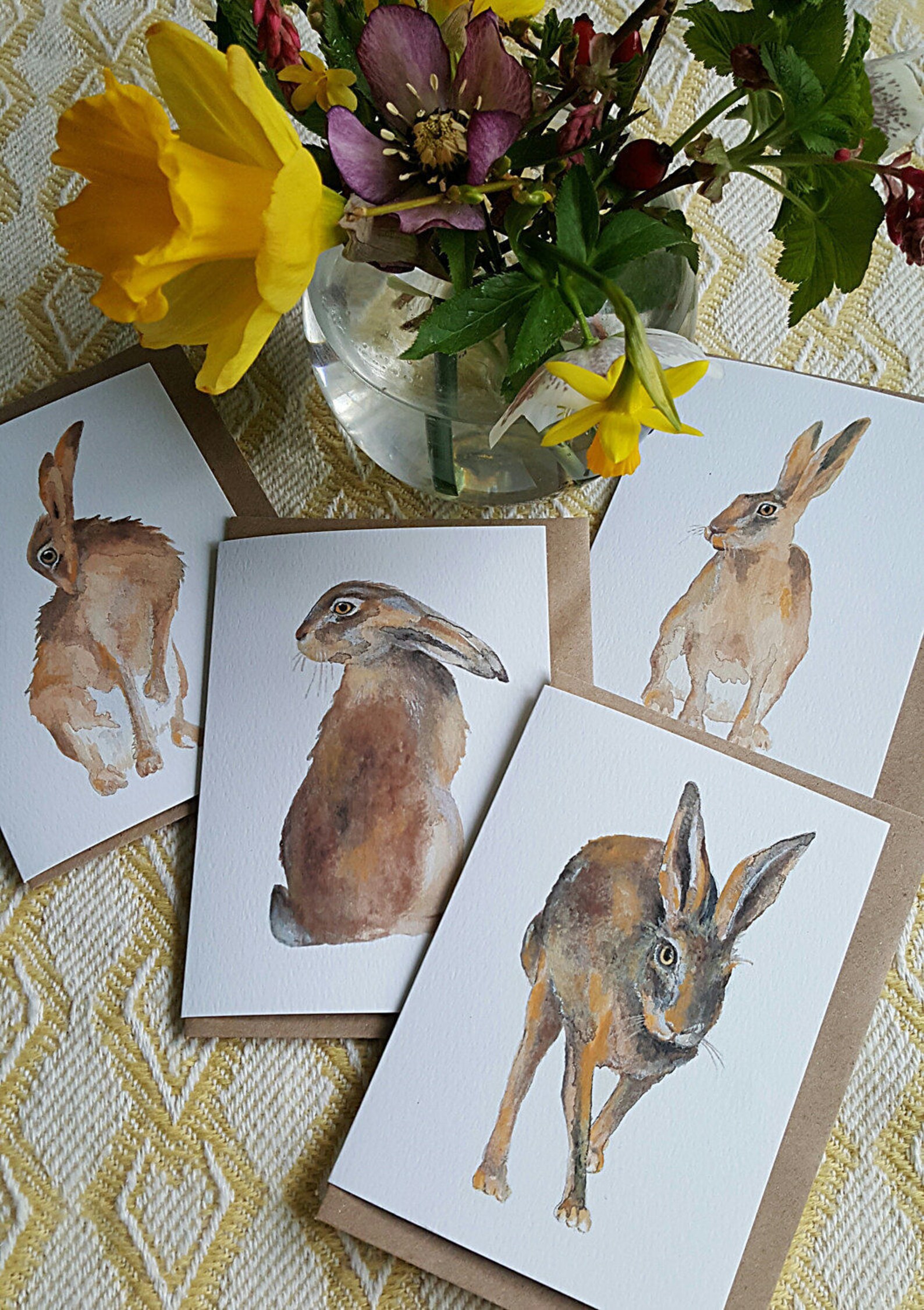 Hare Watercolours. Four Images to Choose From. Hare Card. Hare ...