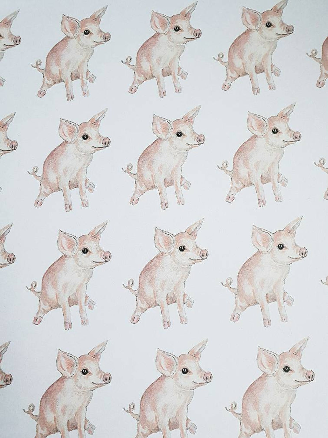 Pig Wrapping Paper. Pig Paper. Wrapping Paper With a Pig. Gift Wrap ...