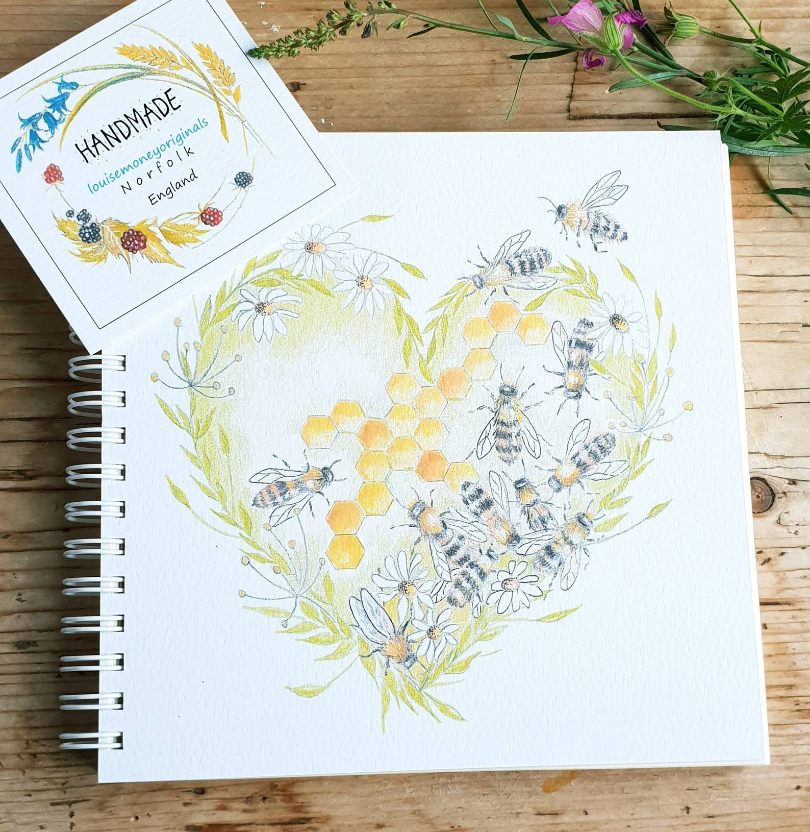 Honey Bee Notebook. British Bee Notebook. Hand Made. - Etsy