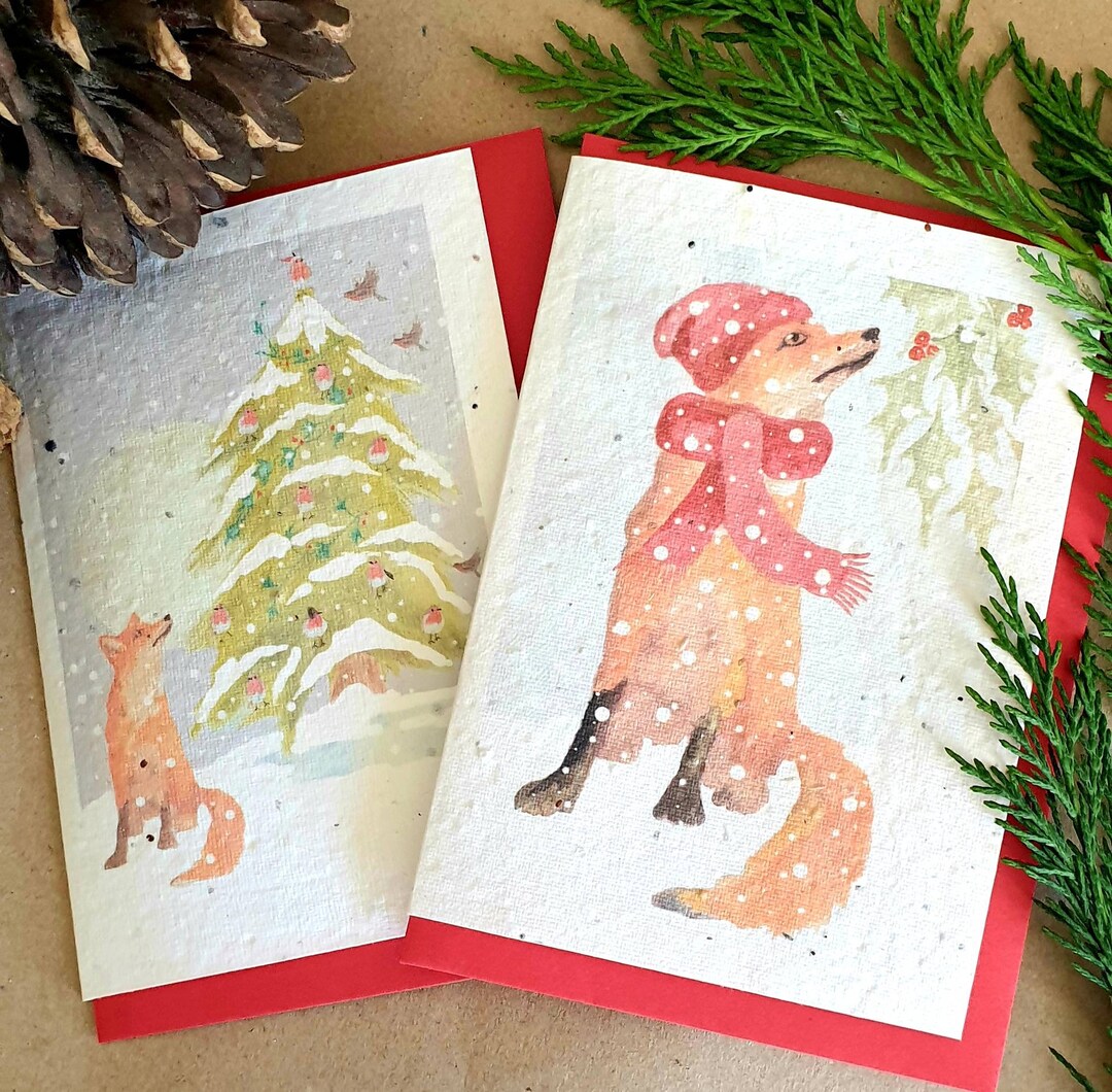 Fox Seed Christmas Cards. Eco Christmas Cards. Recyclable Card. Fox ...