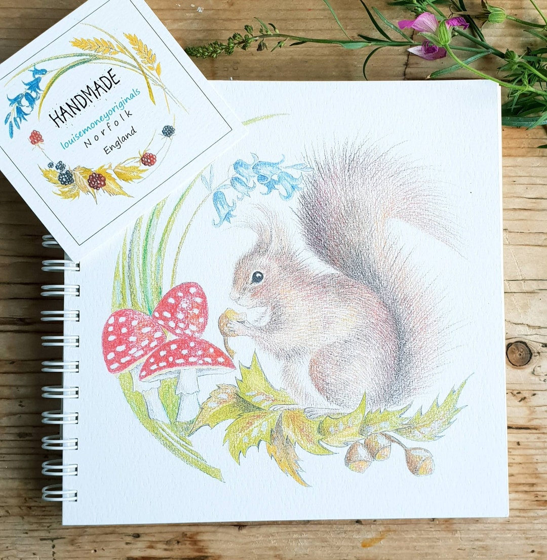 Squirrel Notebook. Squirrel Gift. Hand Made. Originally Hand Painted ...