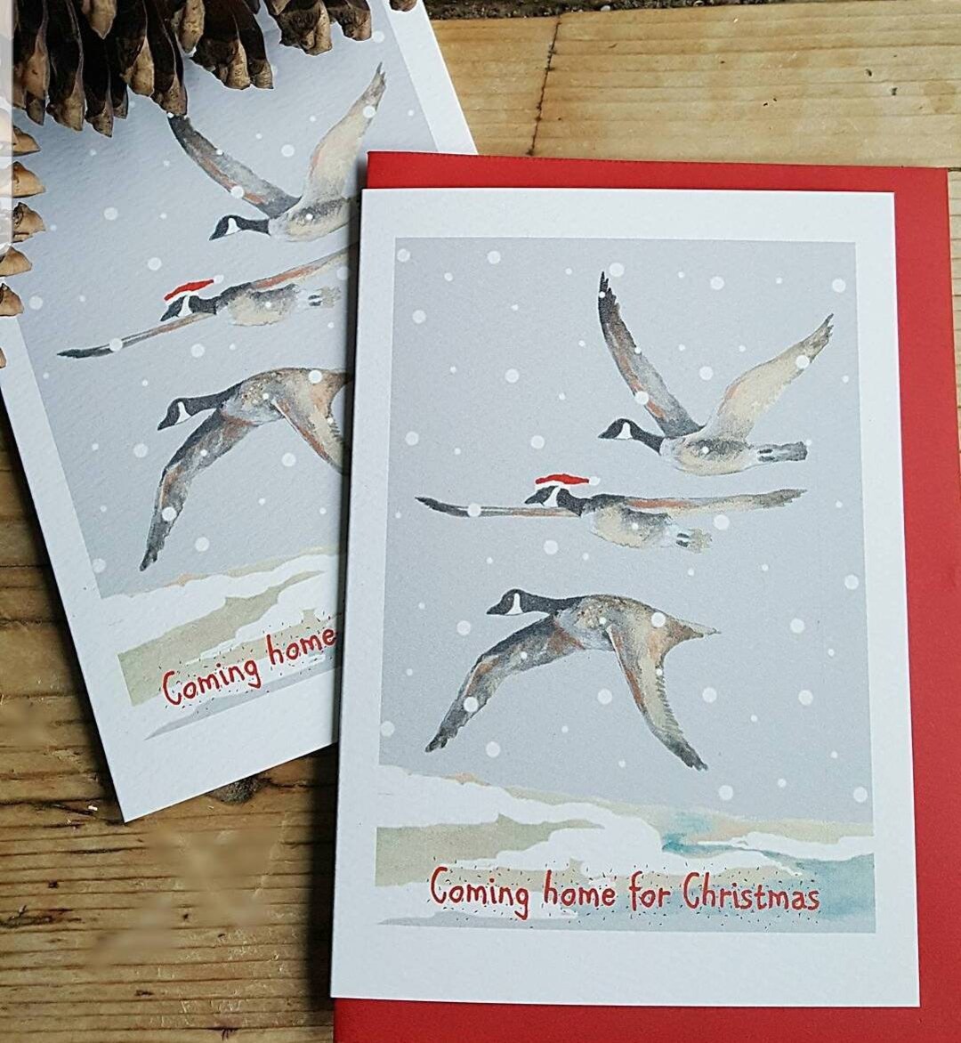 Geese Christmas Card. Norfolk Christmas Card. Canada Geese Christmas ...