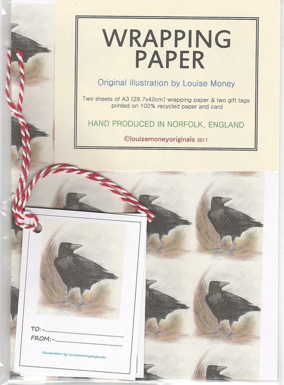 Crow Wrapping Paper. Wrapping Paper With a Crow. Gift Wrap | Etsy