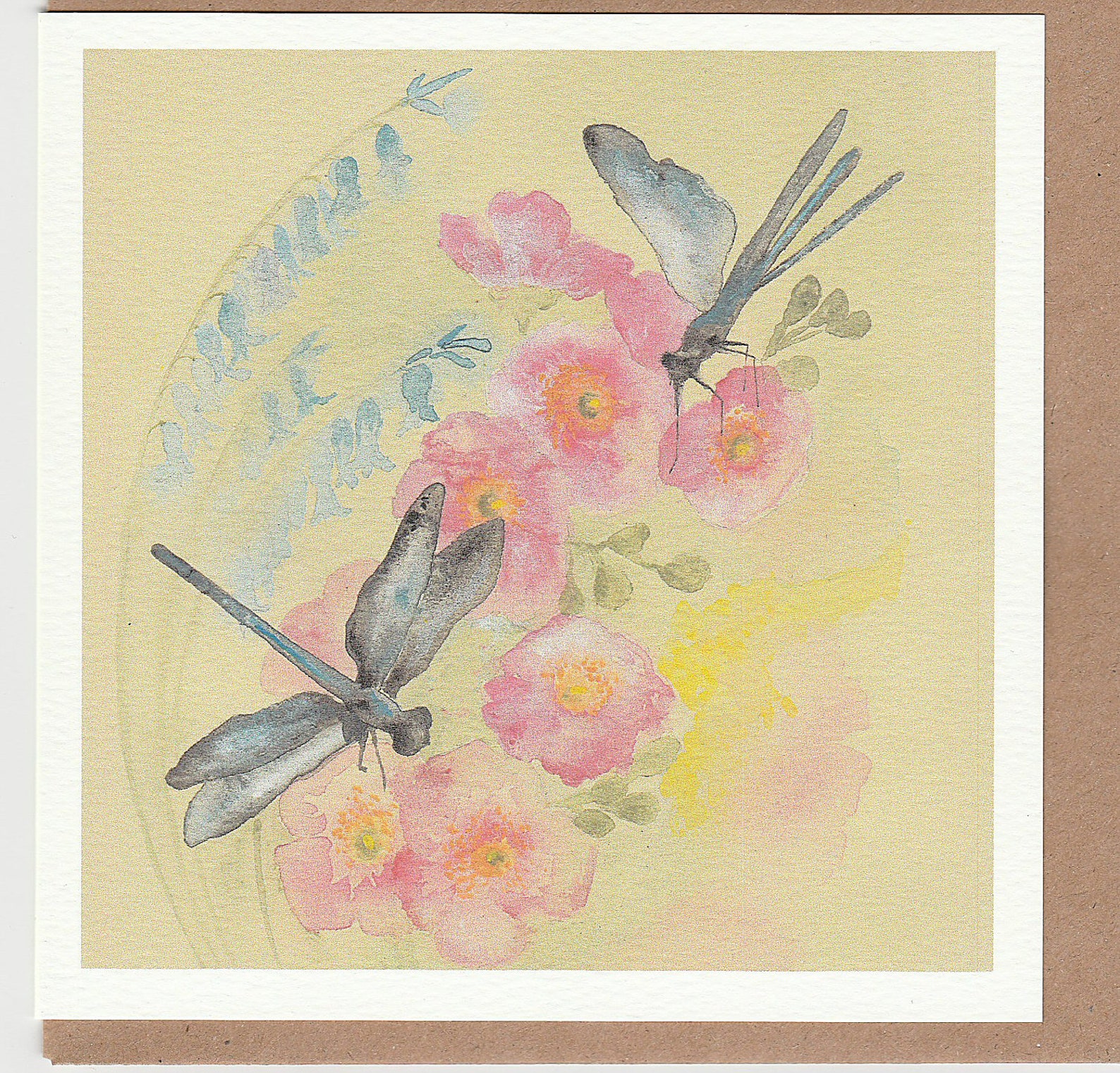 Dragonfly Card. Dragonfly and Wild Flowers. Card With a | Etsy