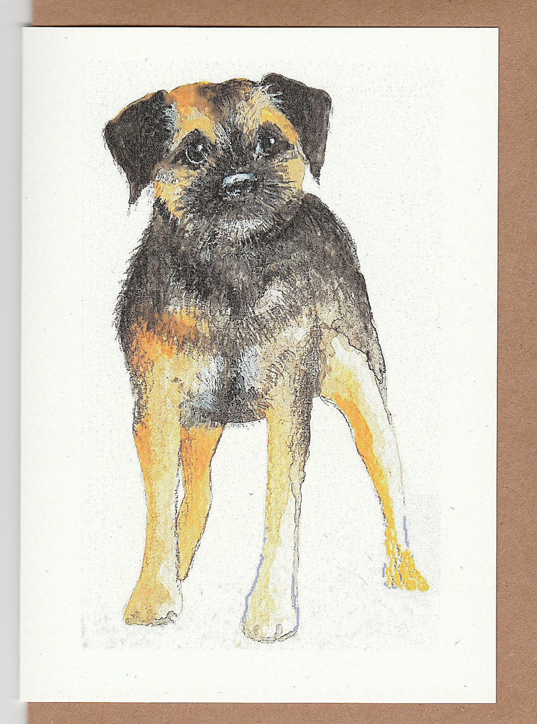Border Terrier Blue and Tan Card. Border Terrier Greeting Card. Border ...