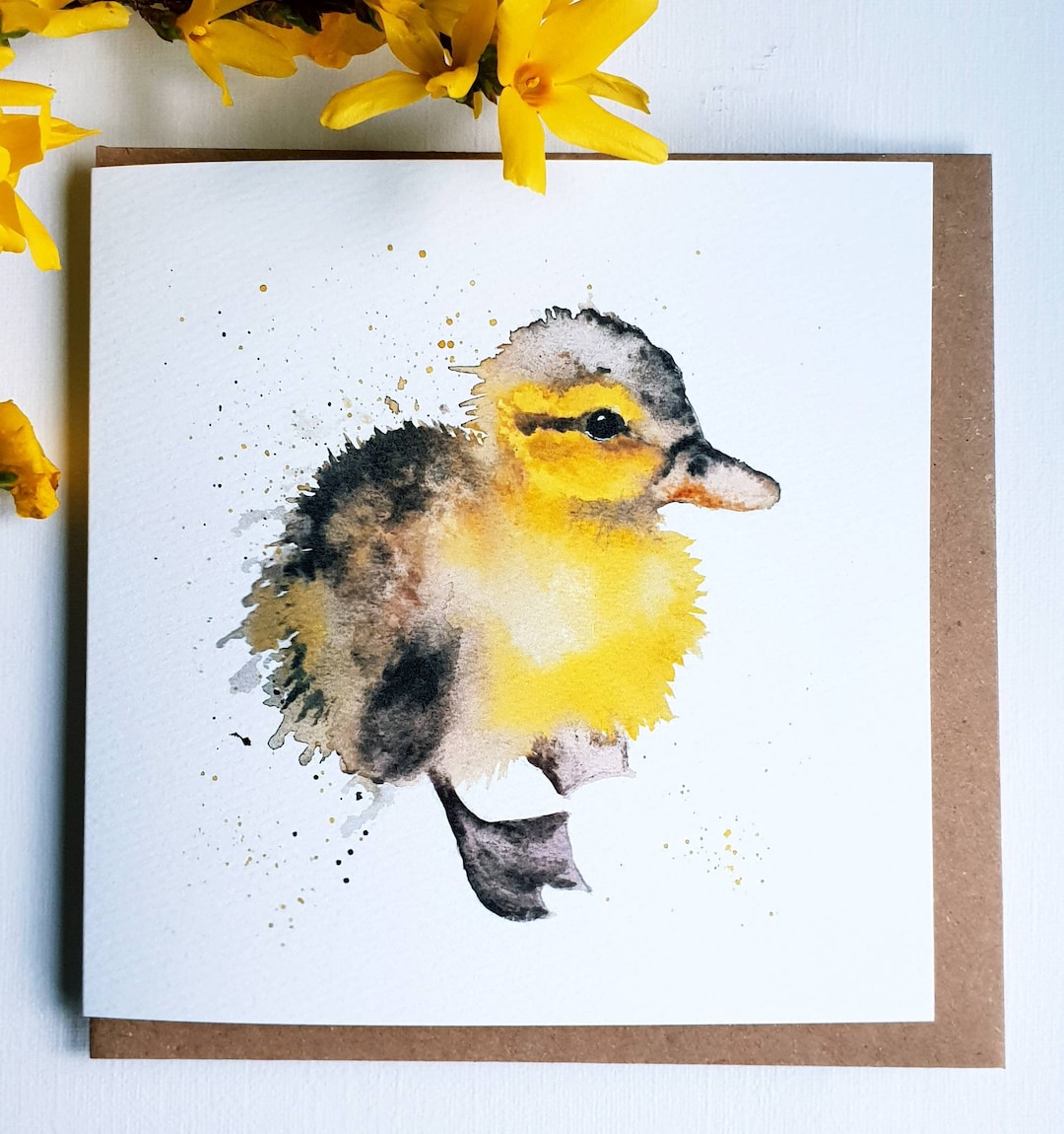 Duckling Card. Duckling in Spring. Duck Card. Spring Duckling. Card for ...