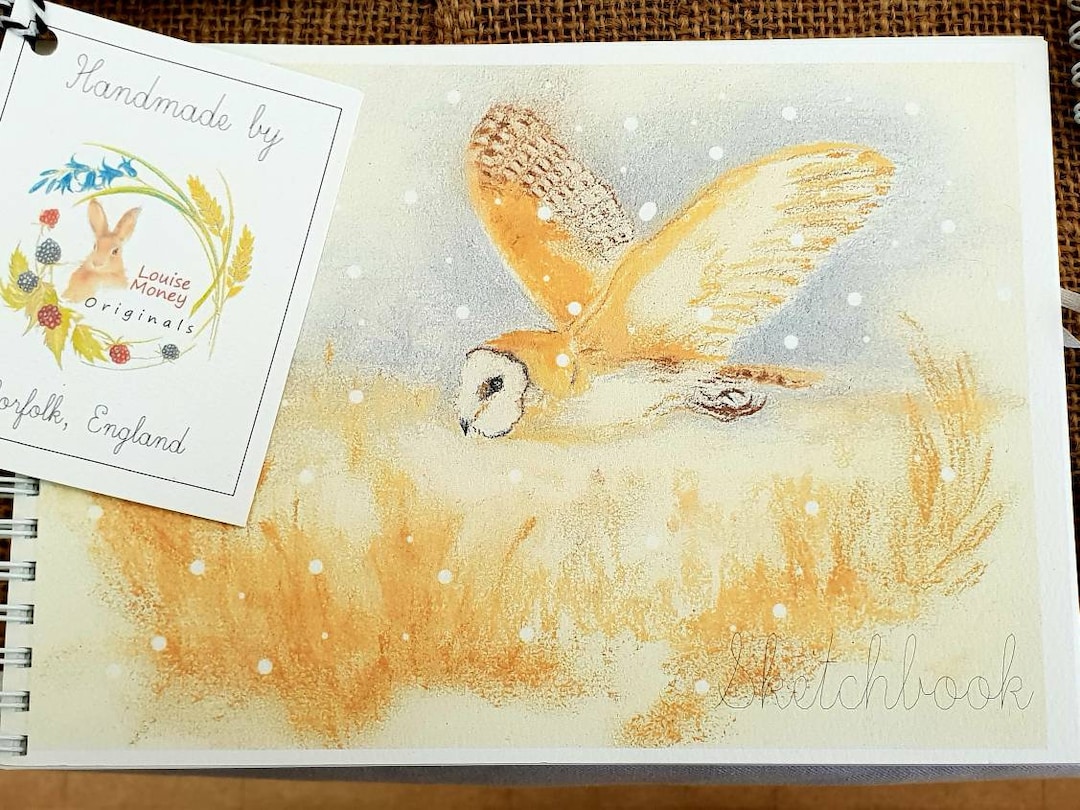 Barn Owl Sketchbook. Handmade Sketchbook With an Owl. British Bird Book ...