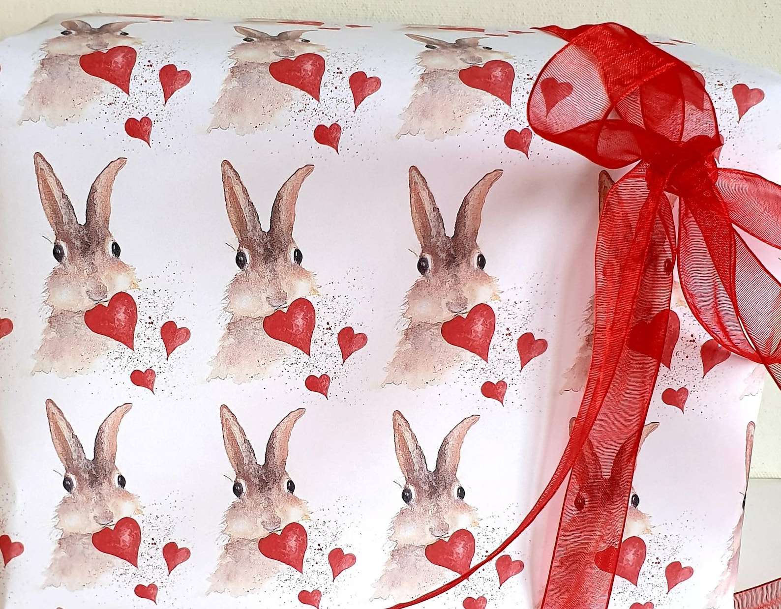 Bunny Valentine Wrapping Paper. Bunny Paper. Bunny Gift Wrap. | Etsy