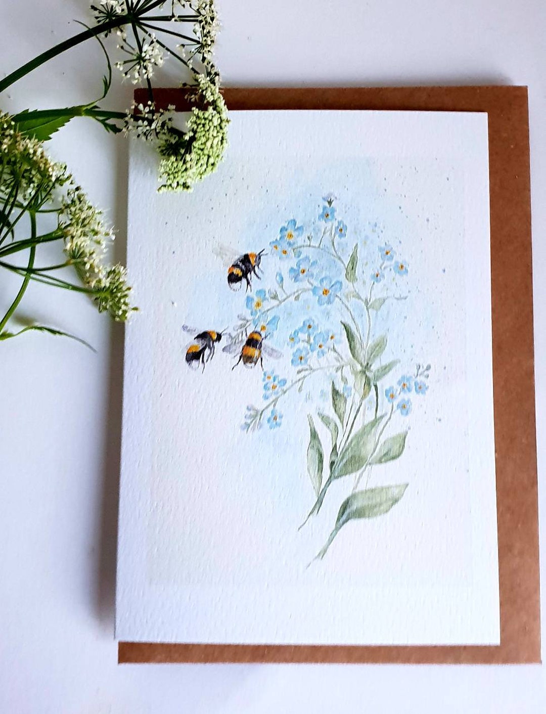 Forget Me Not Card. Forget Me Not Watercolour Card. Card With Flowers ...