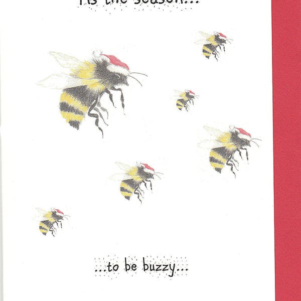 Bee Christmas Card - Etsy UK