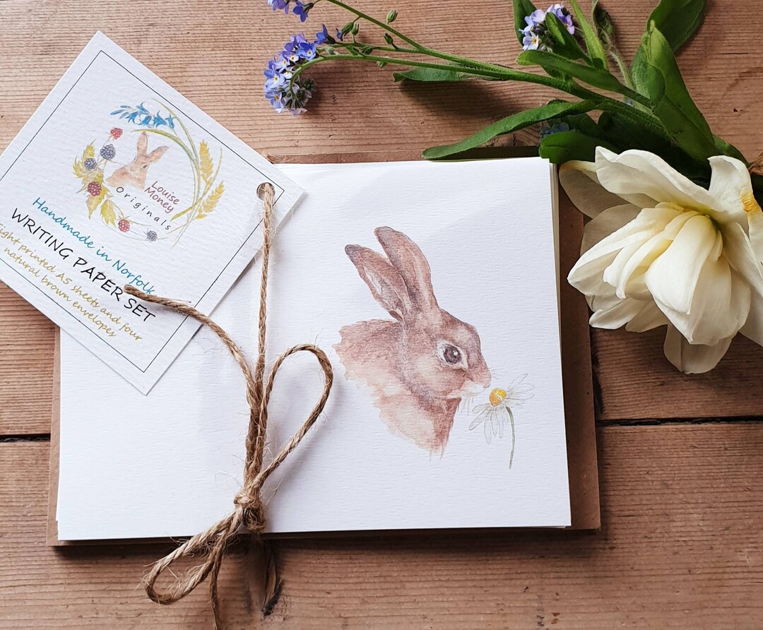 Bunny Writing Paper Set. Writing Paper Set. Hand Made Writing - Etsy