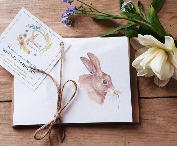 Bunny Writing Paper Set. Writing Paper Set. Hand Made Writing | Etsy
