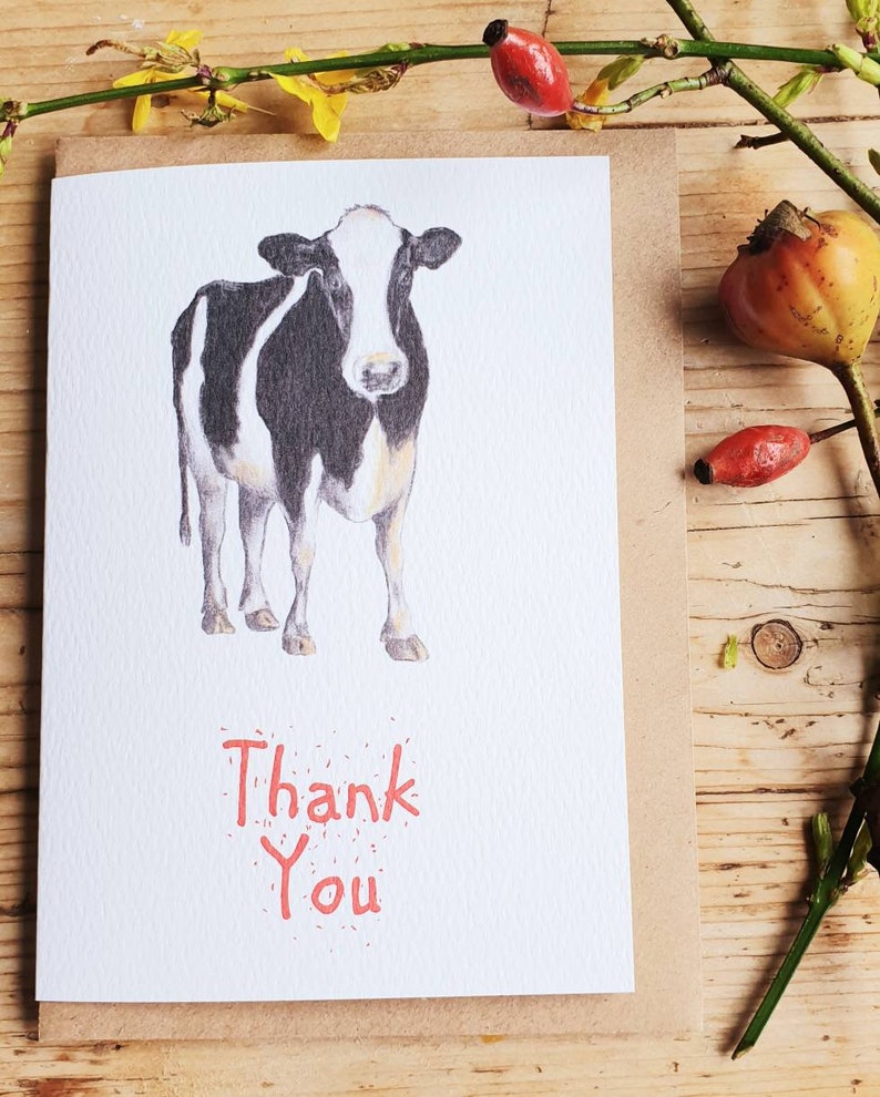 Thank You Cards. Cow Thank You Card. Thank You. Cow Card. Card | Etsy UK