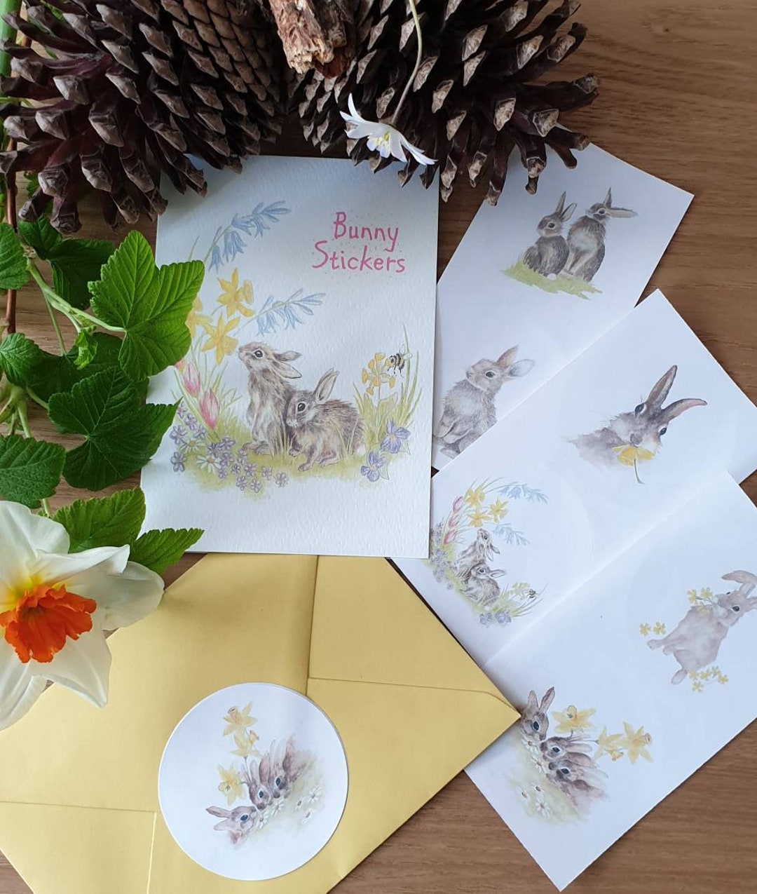 Bunny Stickers. Rabbit Stickers. Wildlife Stickers. Stickers With a ...