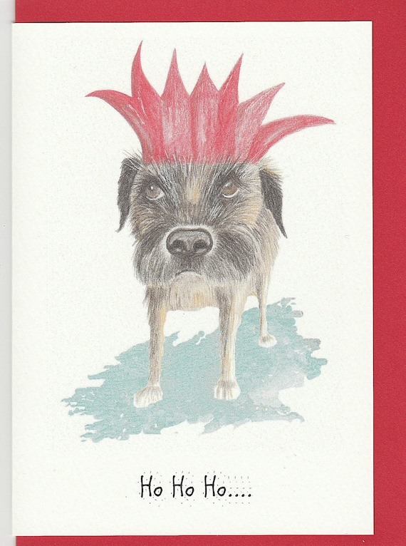 Border Terrier Christmas Card. Grumpy Border Terrier. Border | Etsy