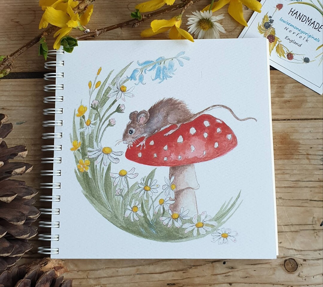 Mouse Notebook. Mouse and Mushroom Notebook. Hand Made. Originally Hand ...