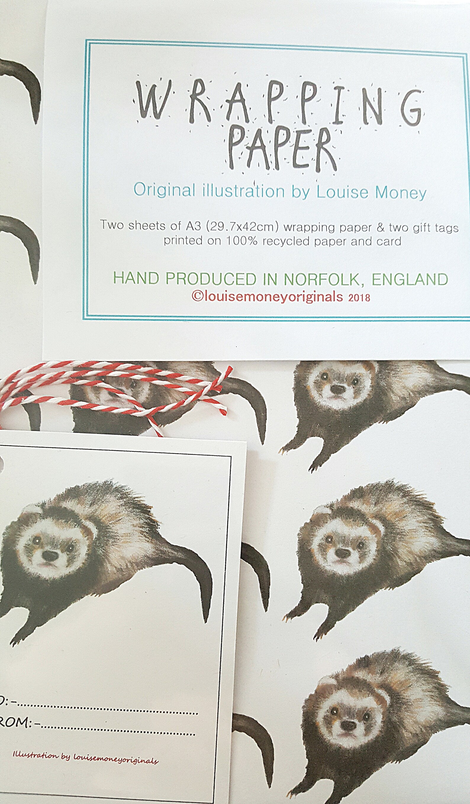 Ferret Wrapping Paper. Wrapping Paper With a Ferret. Ferret - Etsy UK