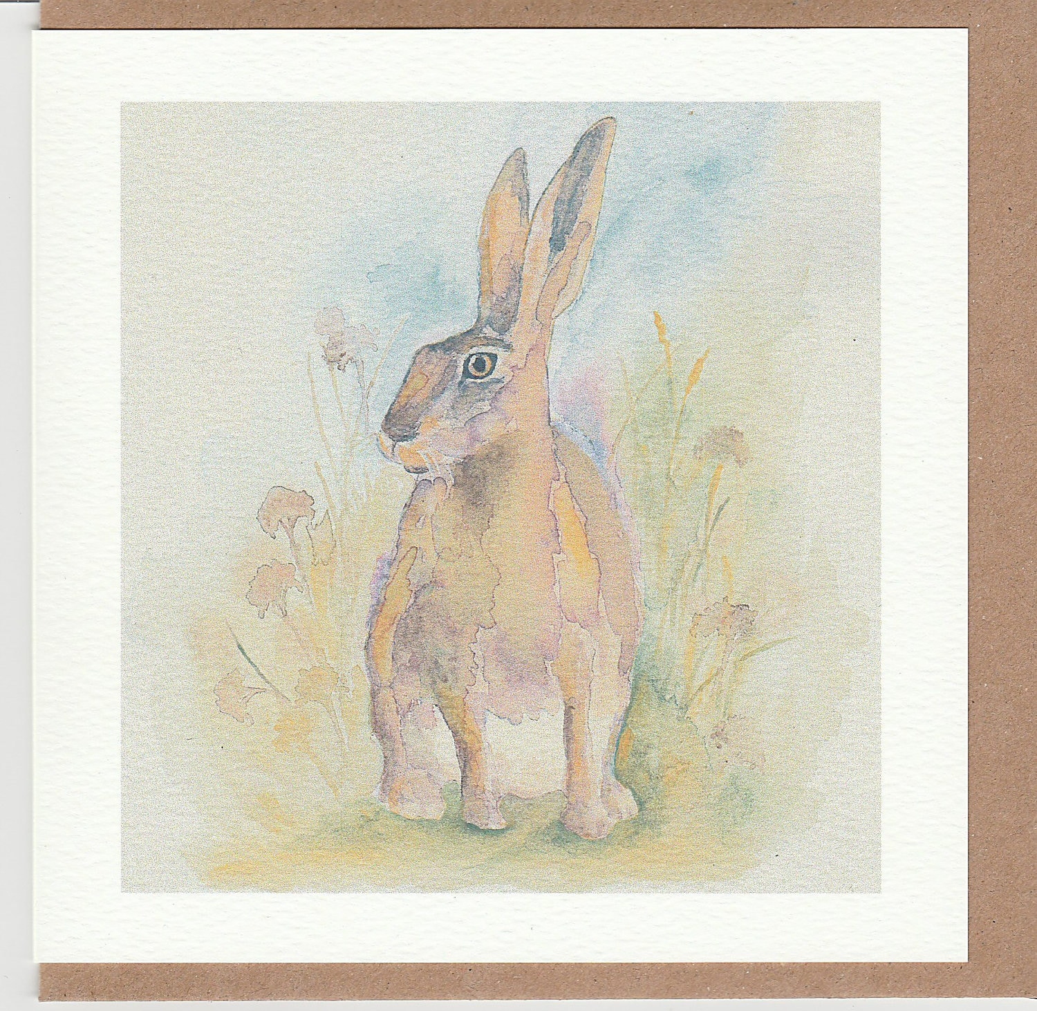 Hare Card. Originally Hand Painted With Watercolours. Hare Watercolour ...