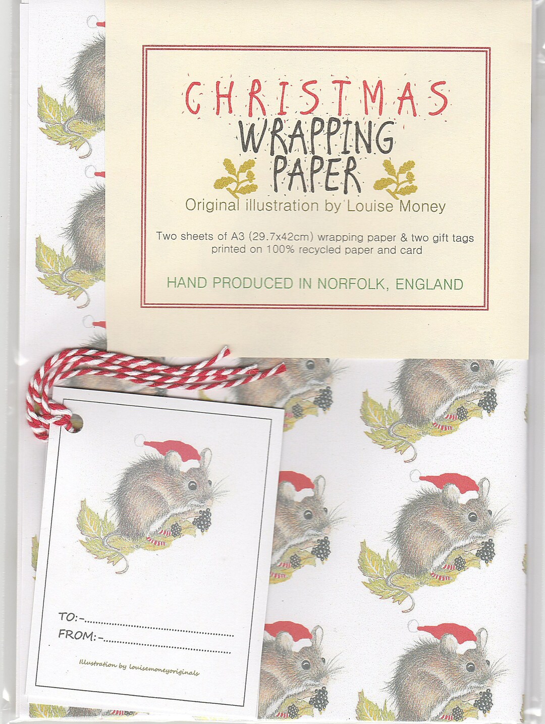 Mouse Christmas Wrapping Paper. Wrapping Paper With a Mouse. Funny ...
