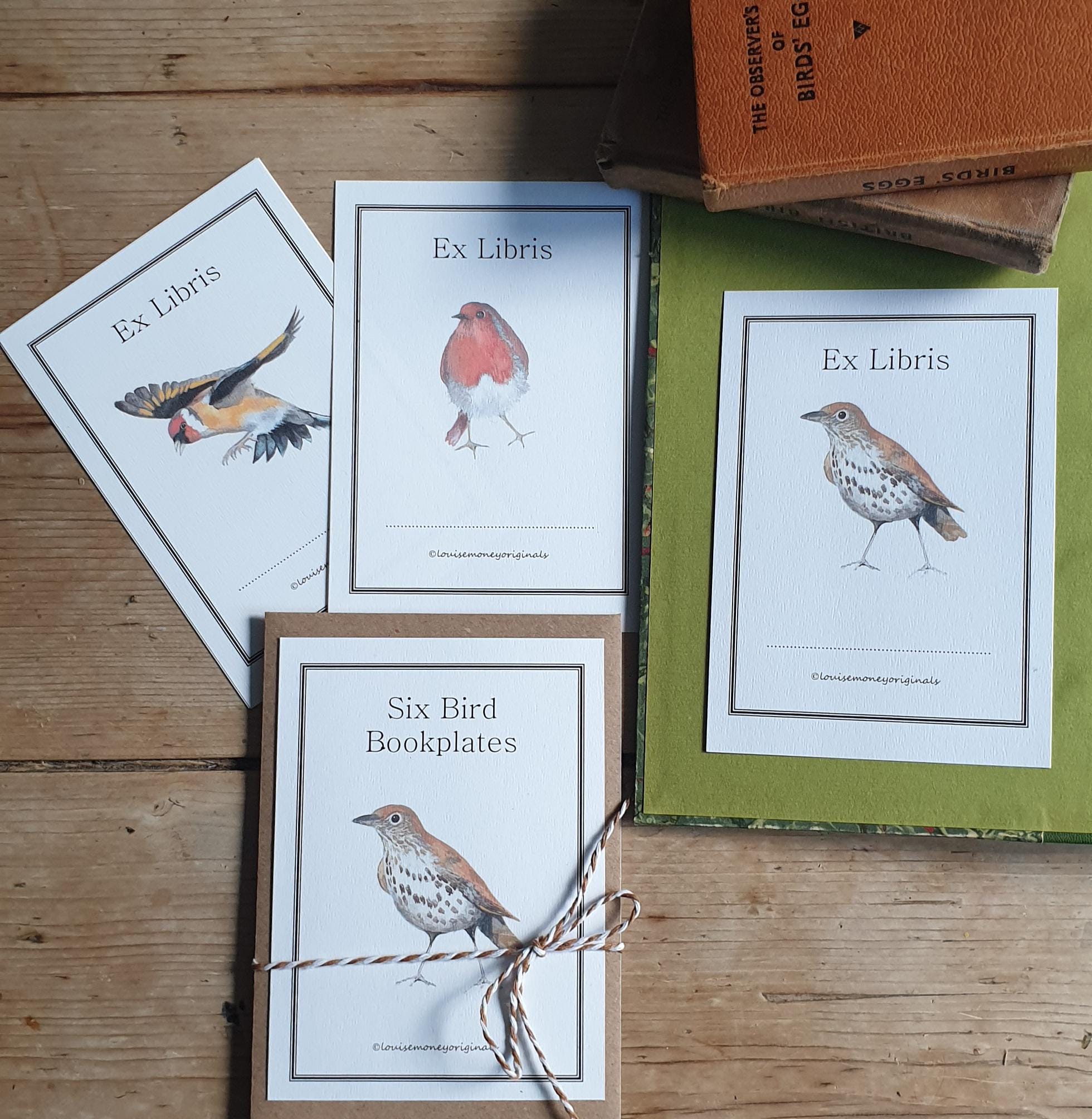 Bookplates. Six Bookplates Illustrated With Either Bees, Birds or ...