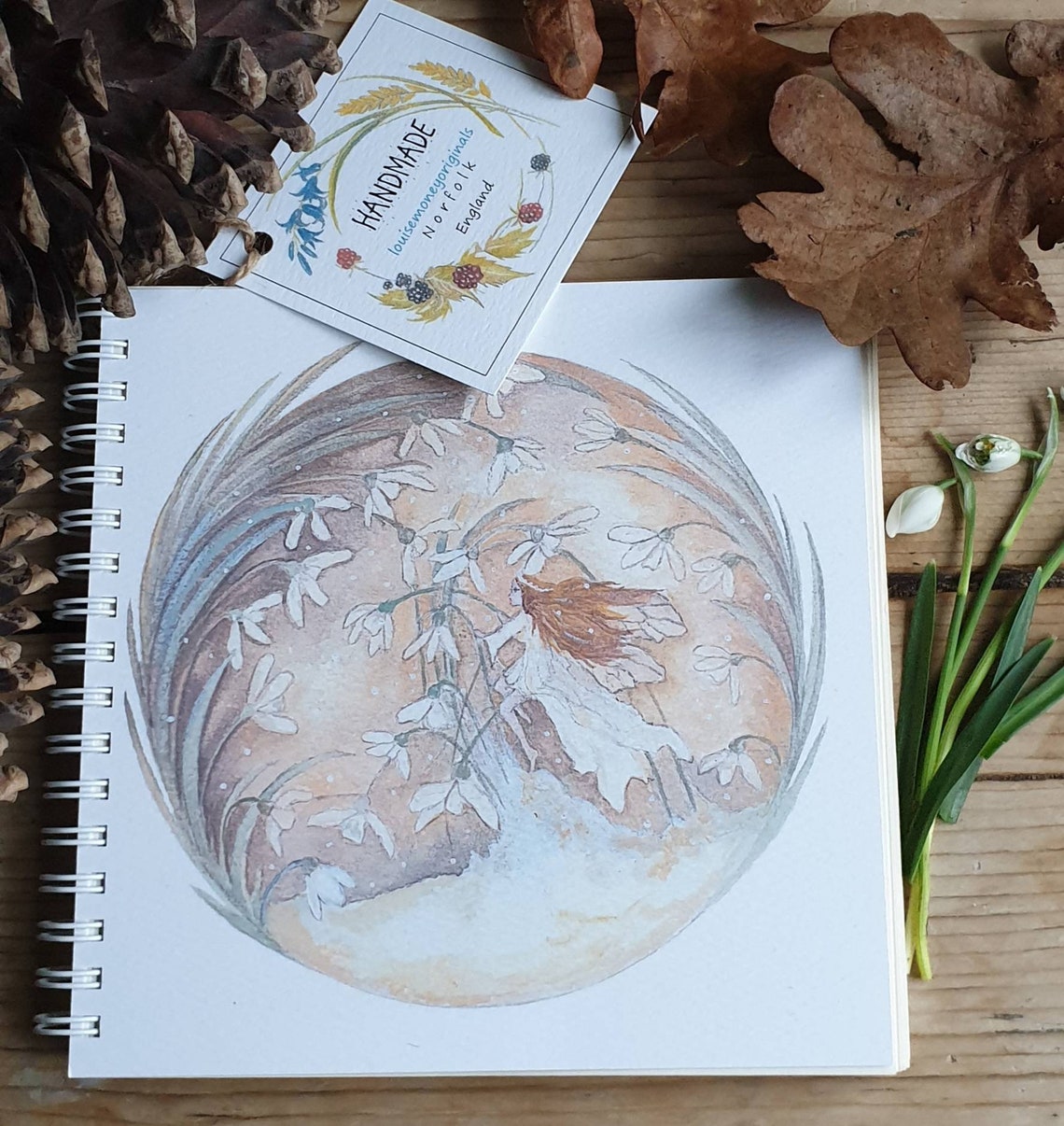 Fairy Notebook. Hand Made Notebook. Snowdrop Fairy Notebook. - Etsy