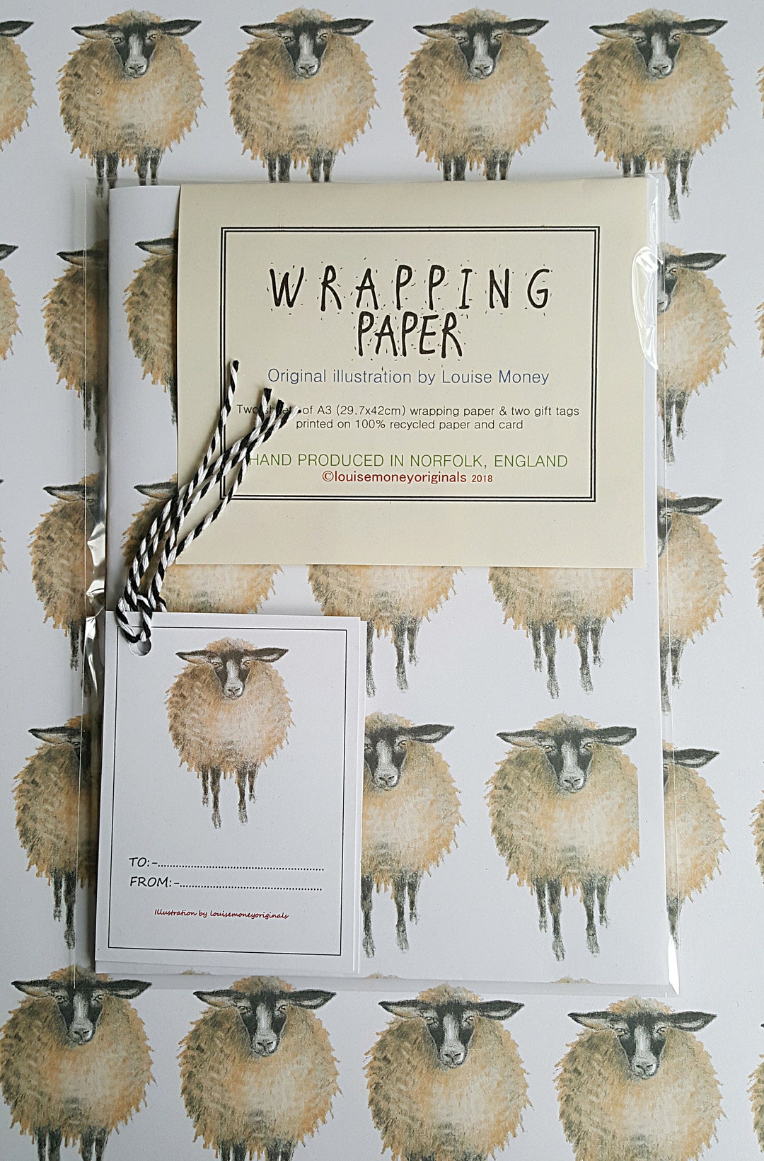 Sheep Wrapping Paper. Wrapping Paper With a Sheep. Original Artwork ...
