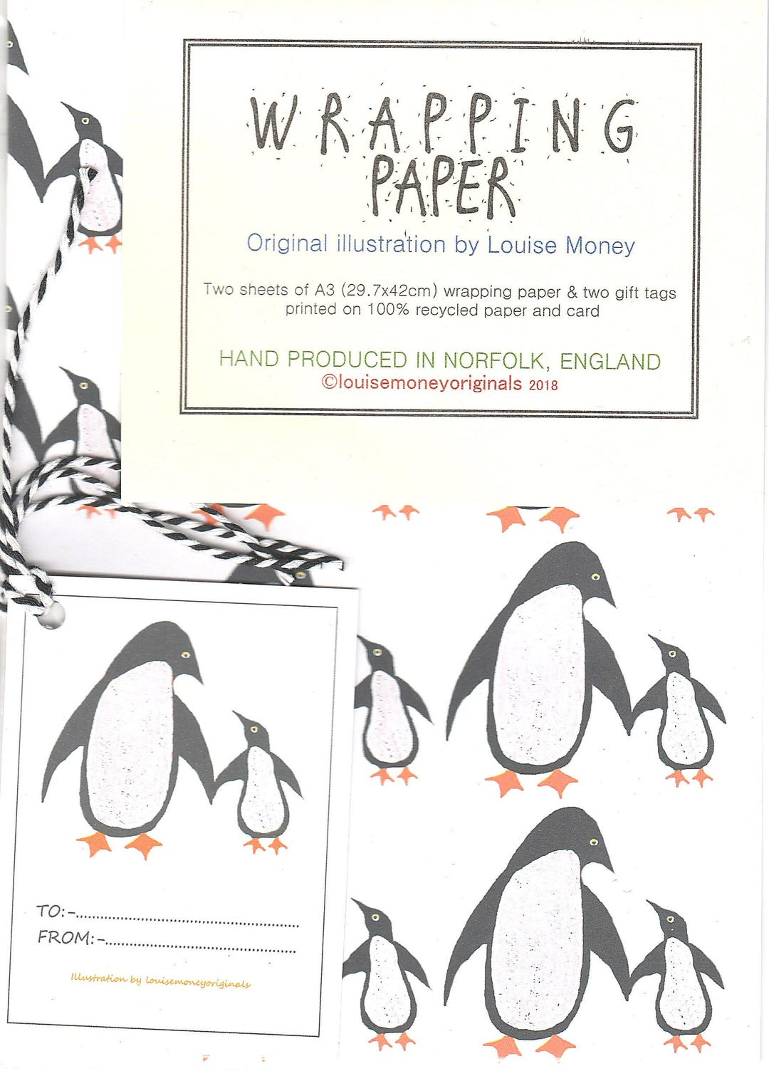 Penguin Wrapping Paper. Penguin Gift Wrap. Penguin Wrapping Paper ...