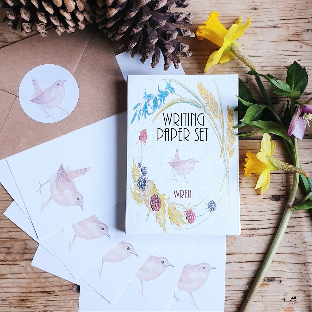 Wren Writing Paper Set. Writing Paper Set. Hand Made Writing Paper Set ...