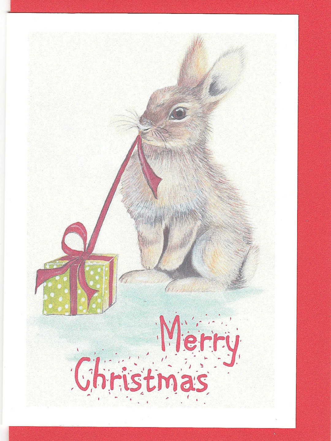 Bunny Christmas Card. Multi Pack Available.rabbit Christmas Card. Card ...