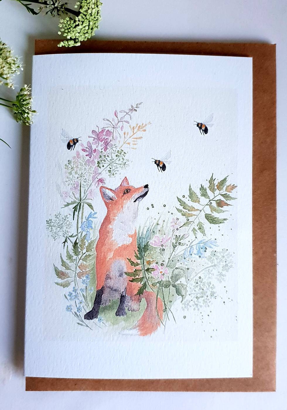 Fox Card. Fox Watercolour Card. Card With a Fox. Fox Gift. Fox - Etsy