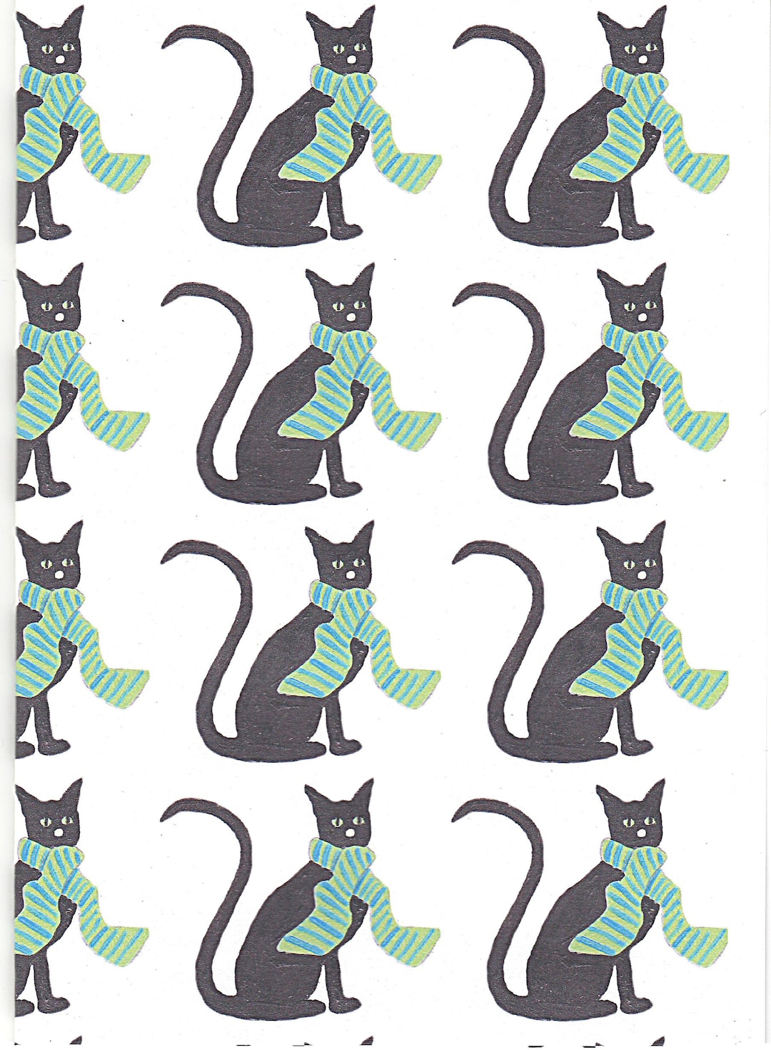 Cat Wrapping Paper. Wrapping Paper With a Cat. Original Artwork. Cat ...
