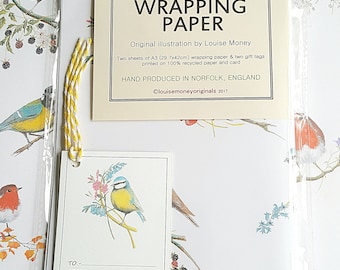 Bird Wrapping Paper. Mixed Bird Wrapping Paper. Gift Wrap With - Etsy