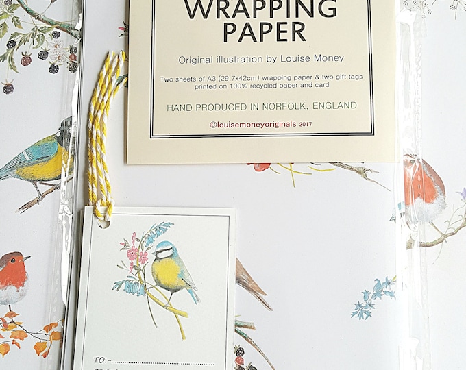 Bird Wrapping Paper. Mixed Bird Wrapping Paper. Gift Wrap With - Etsy