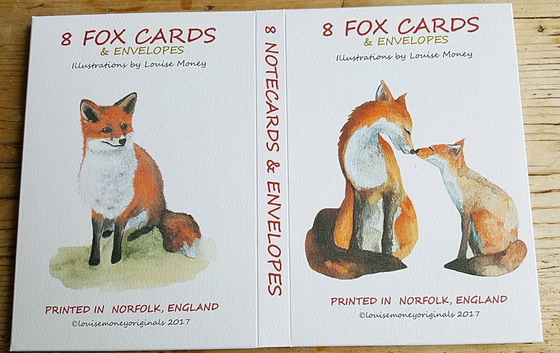 Fox Cards. Mulit Pack of Fox Cards. Two Designs. Red Fox | Etsy