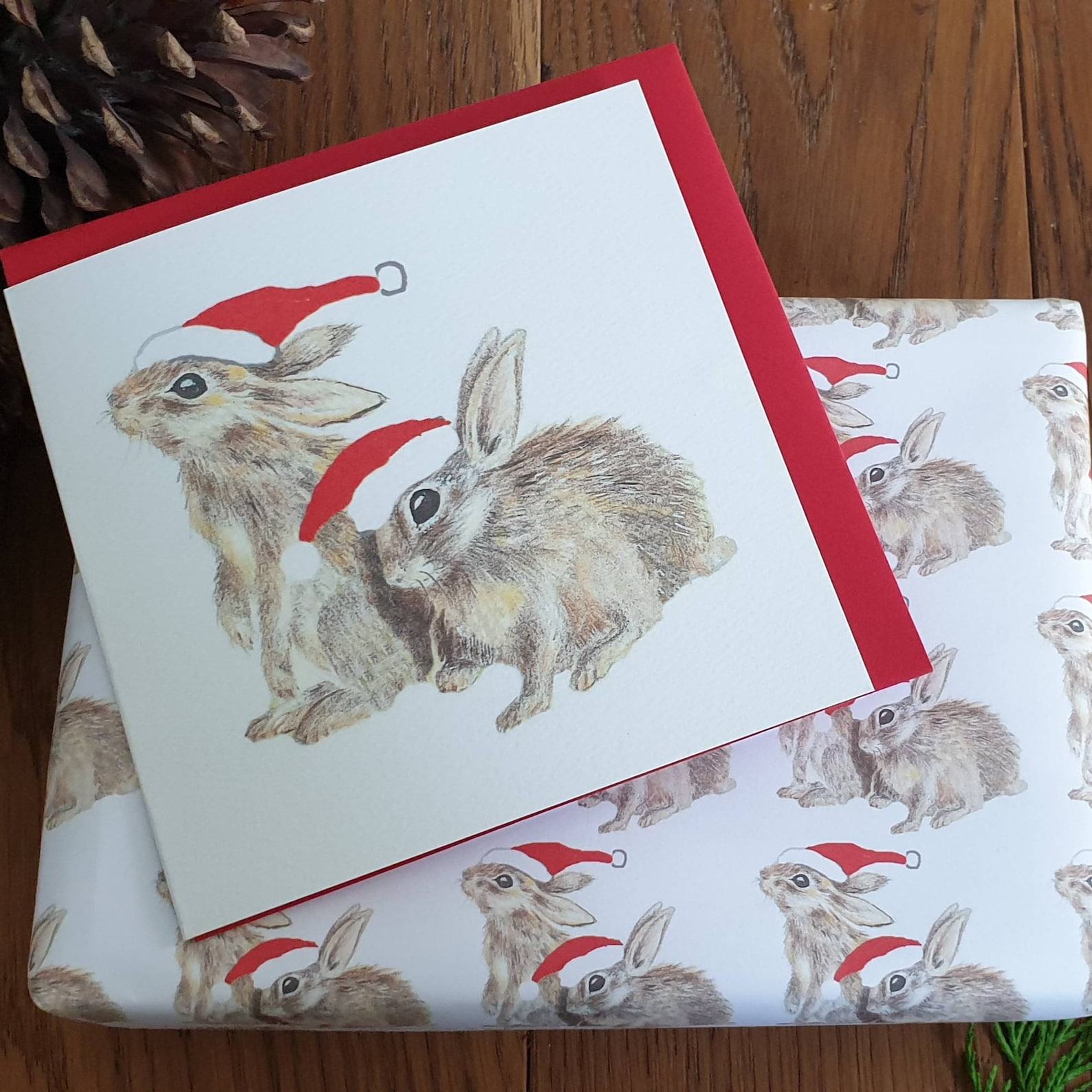 Bunny Christmas Wrapping Paper. Rabbit Wrapping Paper. Bunny Gift Wrap ...
