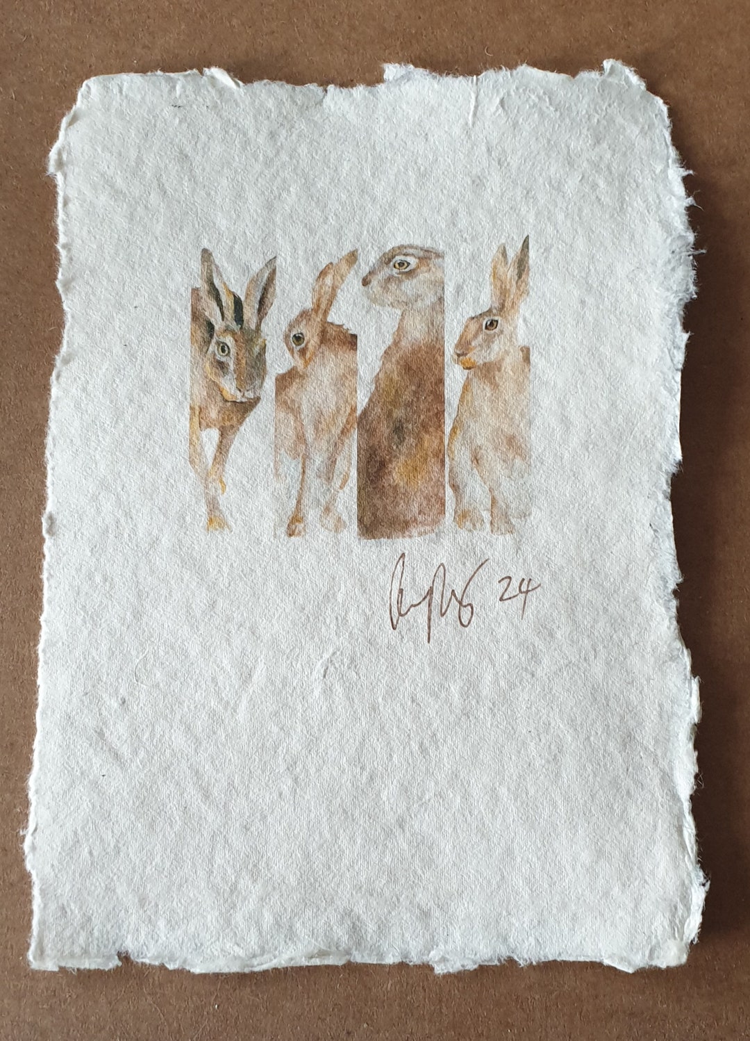 Hare Print. Handmade Paper Hare Print. Hare Picture. Hare Image. Hare ...