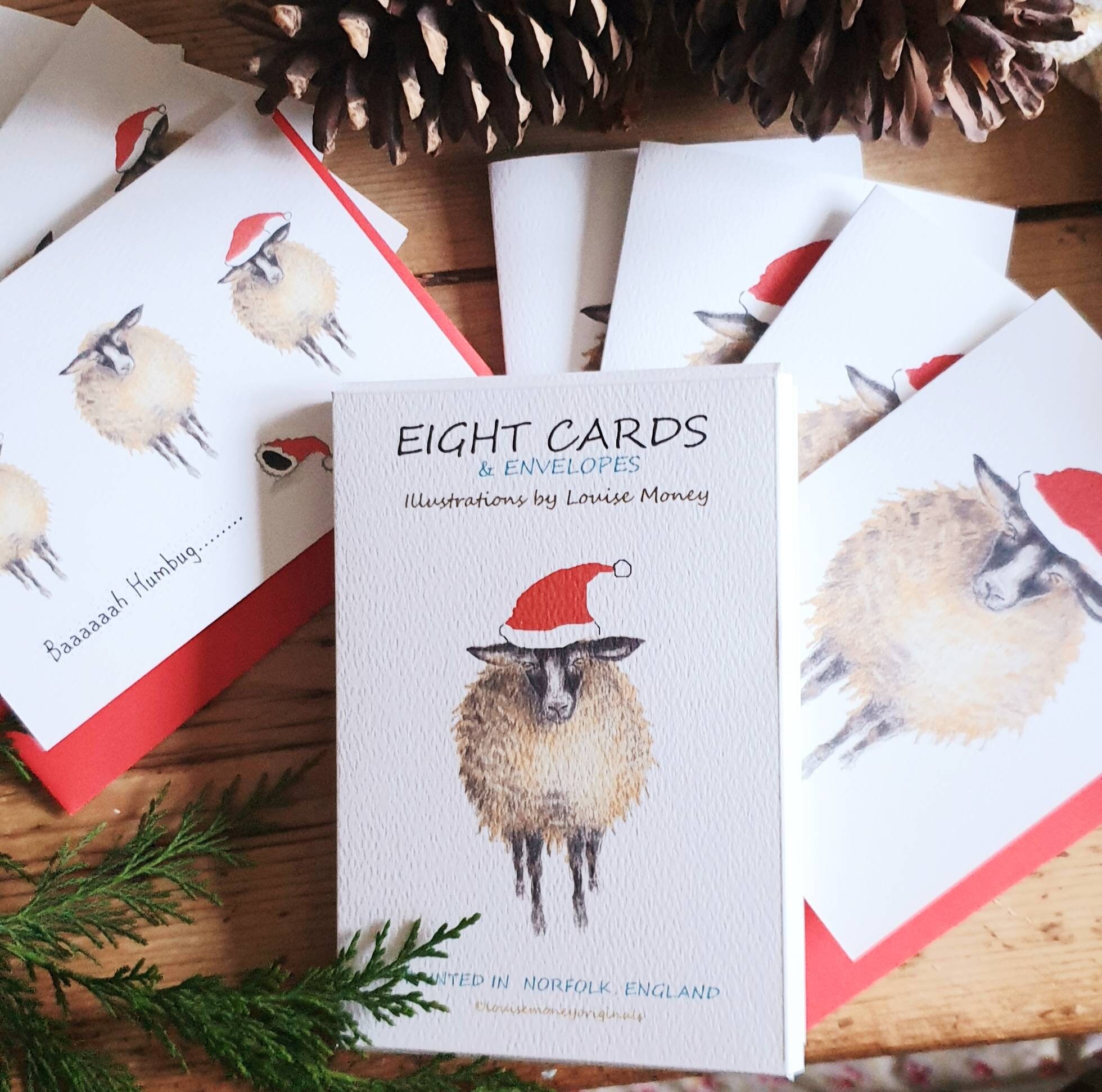 Sheep Christmas Cards. Two Sheep Designs Featured in a Pack of Eight ...