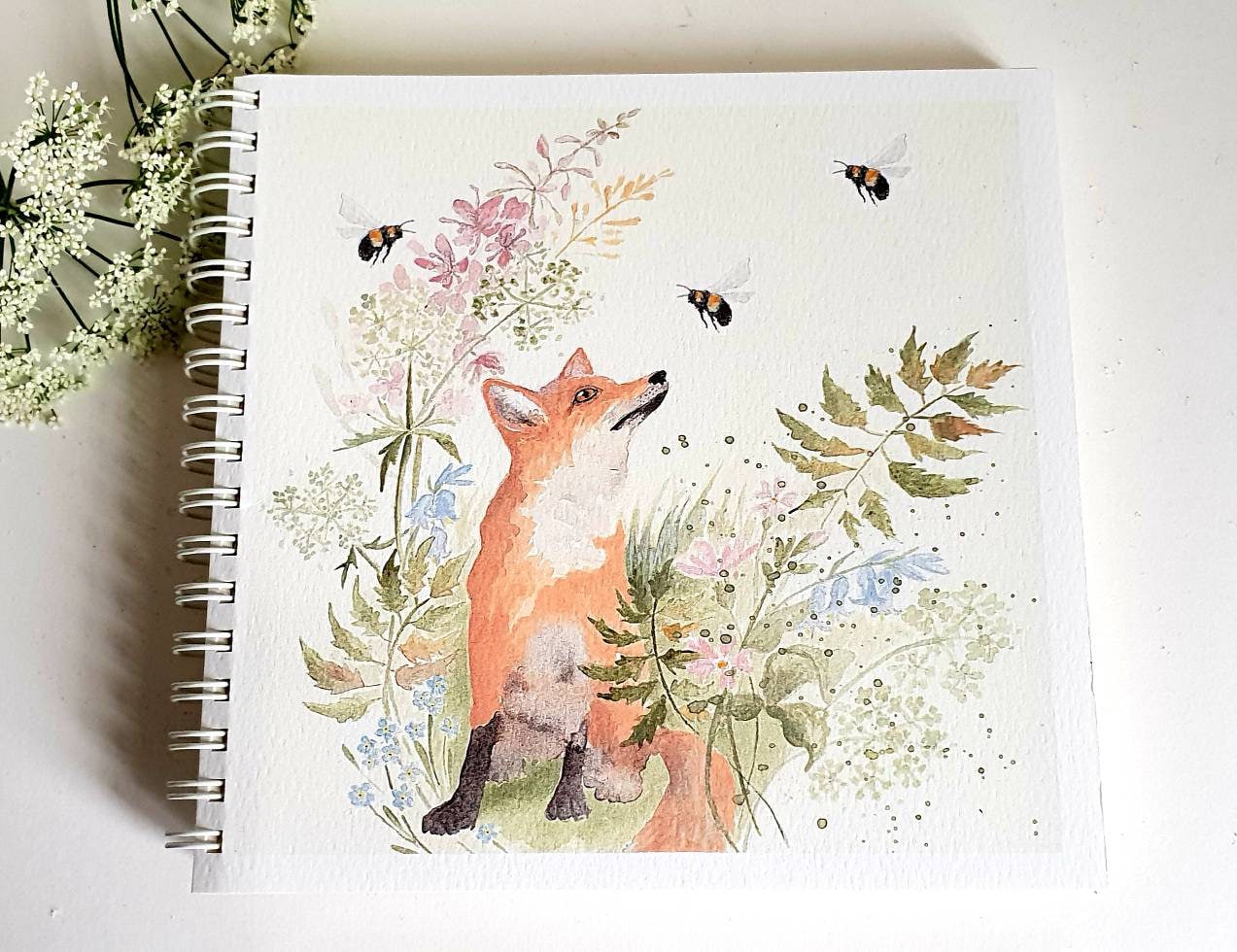 Fox notebook. notebook. Hand made. Originally hand painted | Etsy